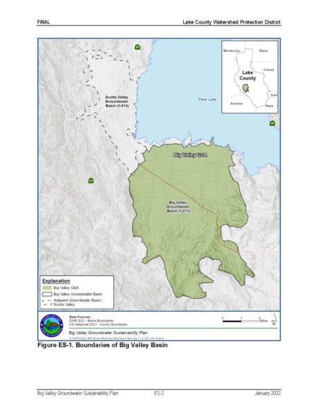 Big Valley (Lake County) Basin – Groundwater Exchange