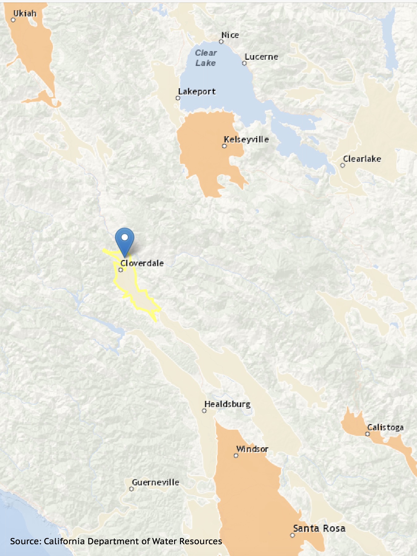 Alexander Valley – Cloverdale Area – Groundwater Exchange